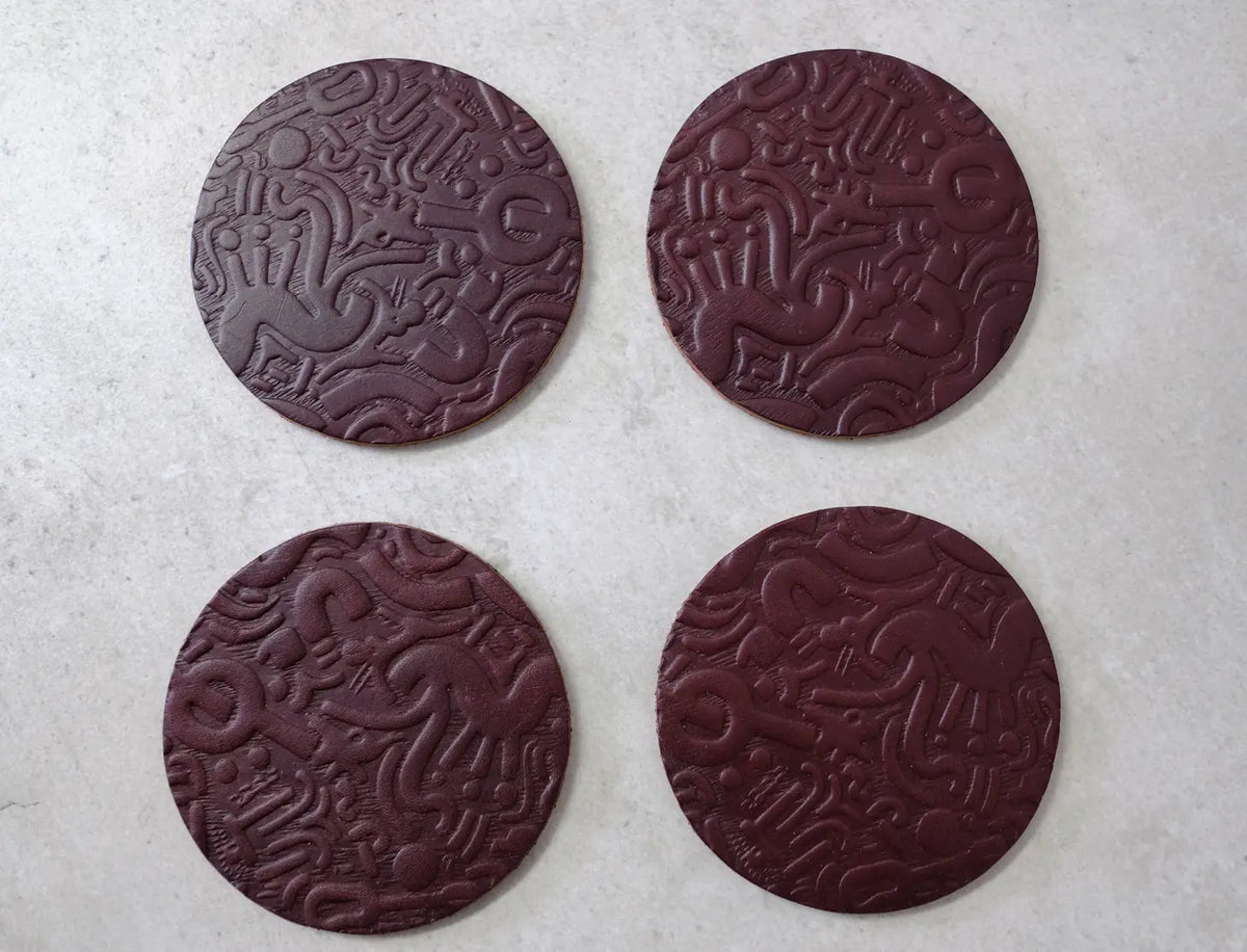 Embossed Leather Coaster - Nikki | BryerMade